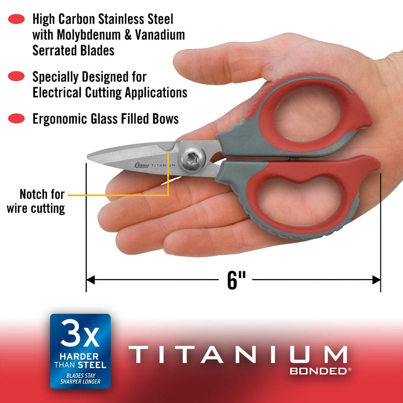 Clauss 6" Titanium Electrician Shear - Clauss